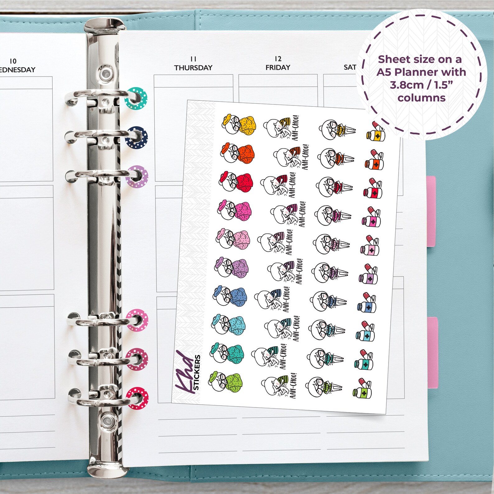 Planner Girl Stickers Sick Day Stickers Planner Stickers - Etsy