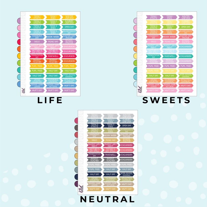 School Event Stickers Planner Stickers Removable - Etsy