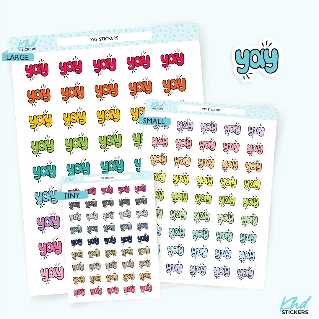 Yay Planner Stickers, Three Sizes Including Tiny, Removable - Etsy