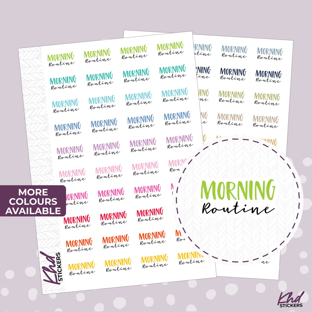 Morning Routine Stickers Planner Stickers Removable - Etsy