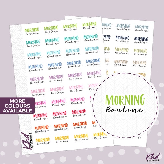 Morning Routine Stickers Planner Stickers Removable | Etsy