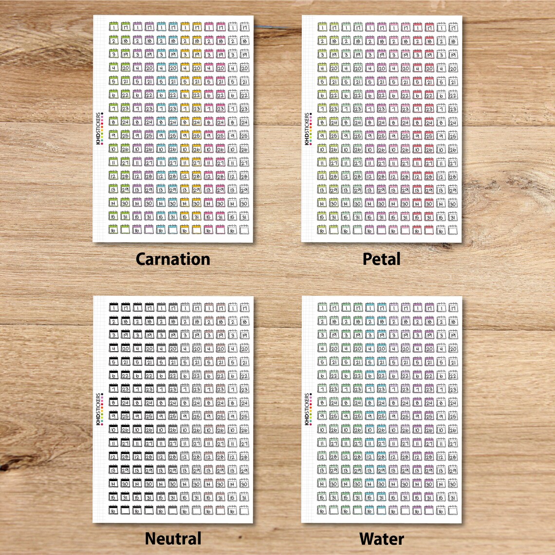 Cute Calendar Date Dots 6 to 12 Month Planner Stickers. | Etsy