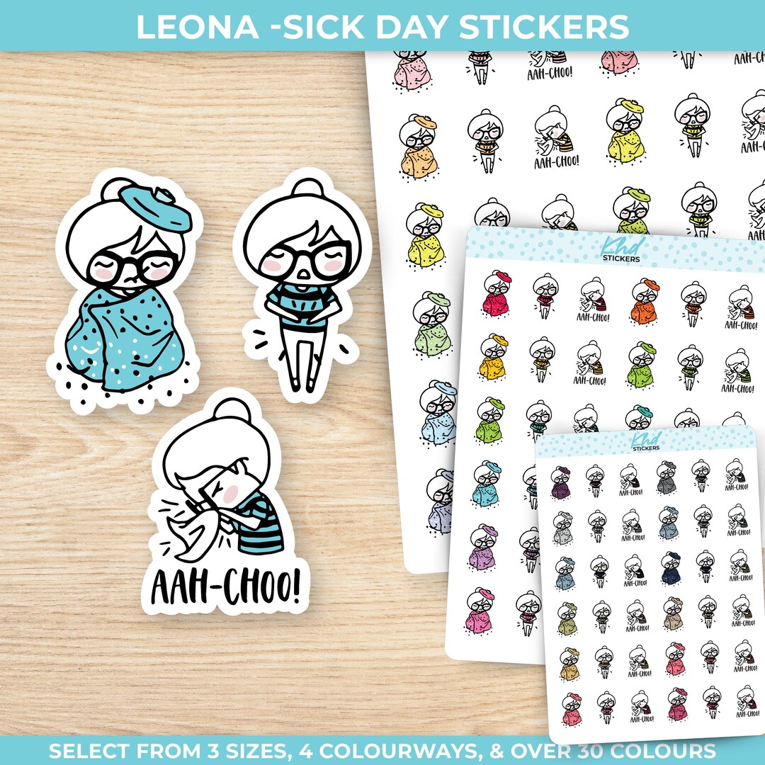 Planner Girl Stickers Sick Day Stickers, Planner Stickers, Removable - Etsy