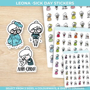 Planner Girl Stickers Sick Day Stickers, Planner Stickers, Removable - Etsy