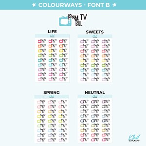 Pay TV Bill Planner Stickers, Three Sizes Including Tiny, Removable - Etsy