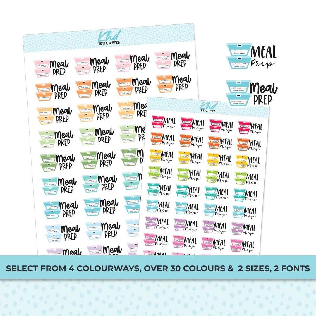 Meal Prep Stickers, Planner Stickers, Removable - Etsy