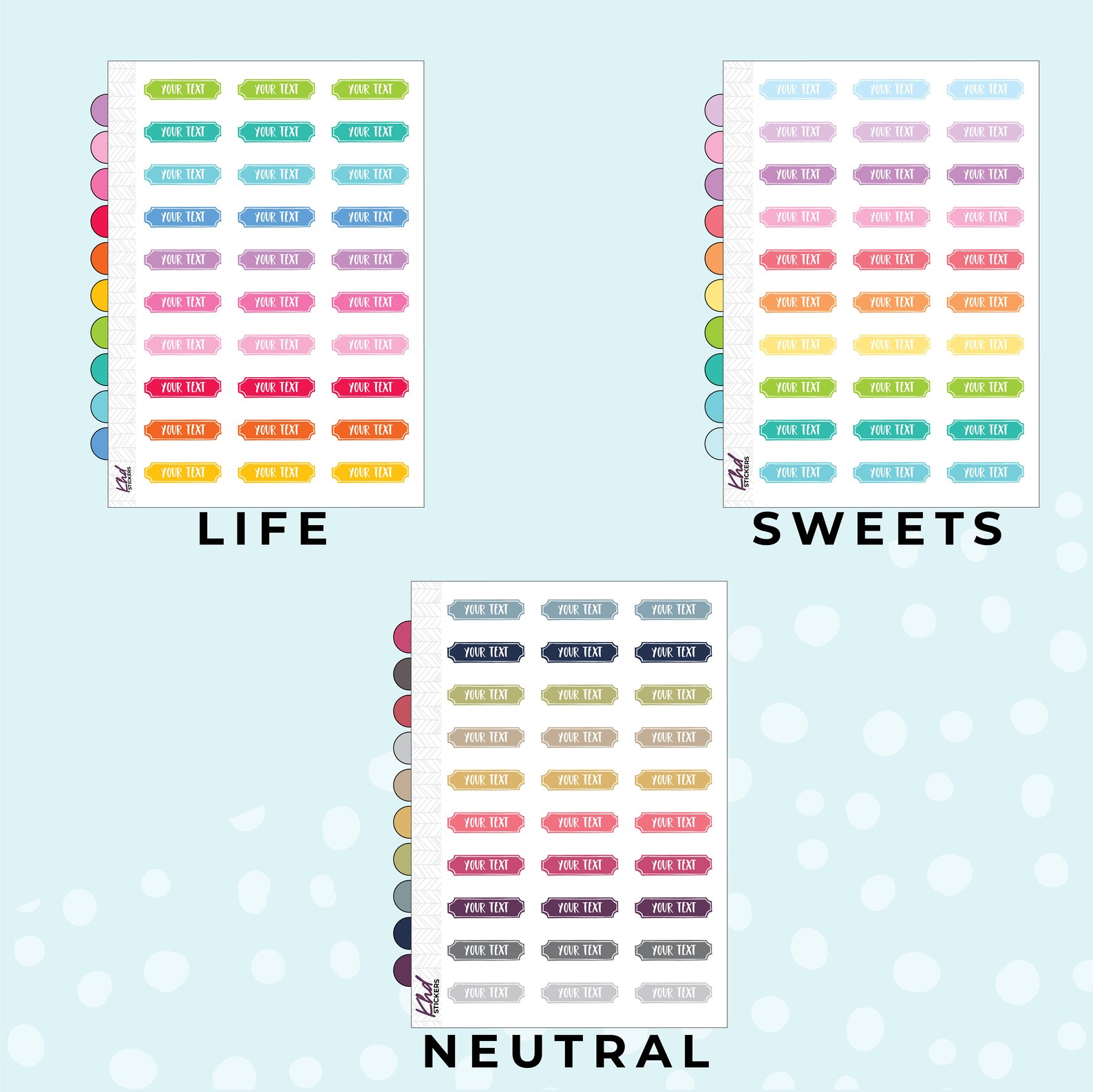 Design Your Own Fun Header Stickers Planner Stickers | Etsy