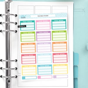 This Week Stickers, Half Box Size Planner Stickers - Etsy