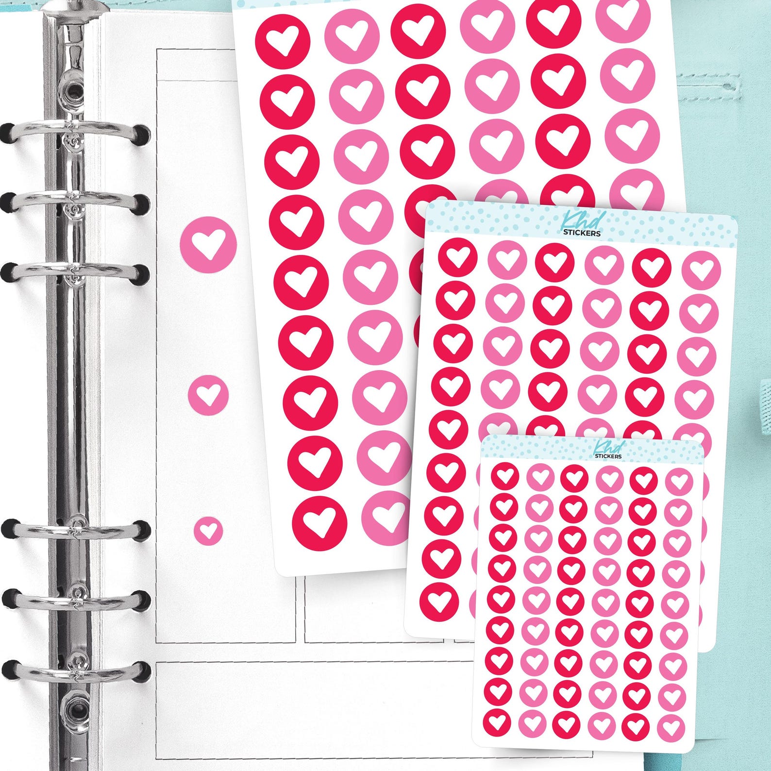 Heart Stickers, Planner Stickers, Removable - Etsy