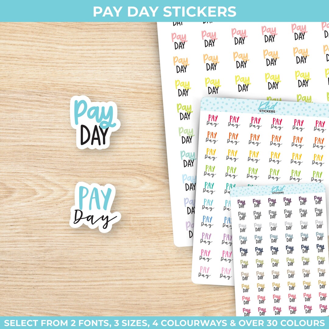 Pay Day Planner Stickers, Three Sizes Including Tiny, Removable - Etsy