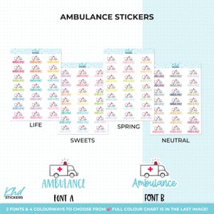 Ambulance Planner Stickers, Three Sizes Including Tiny, Removable - Etsy