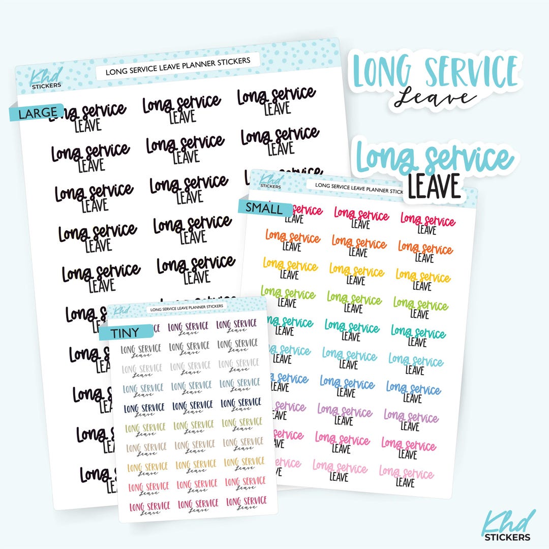 Long Service Leave Planner Stickers, Three Sizes Including Tiny ...