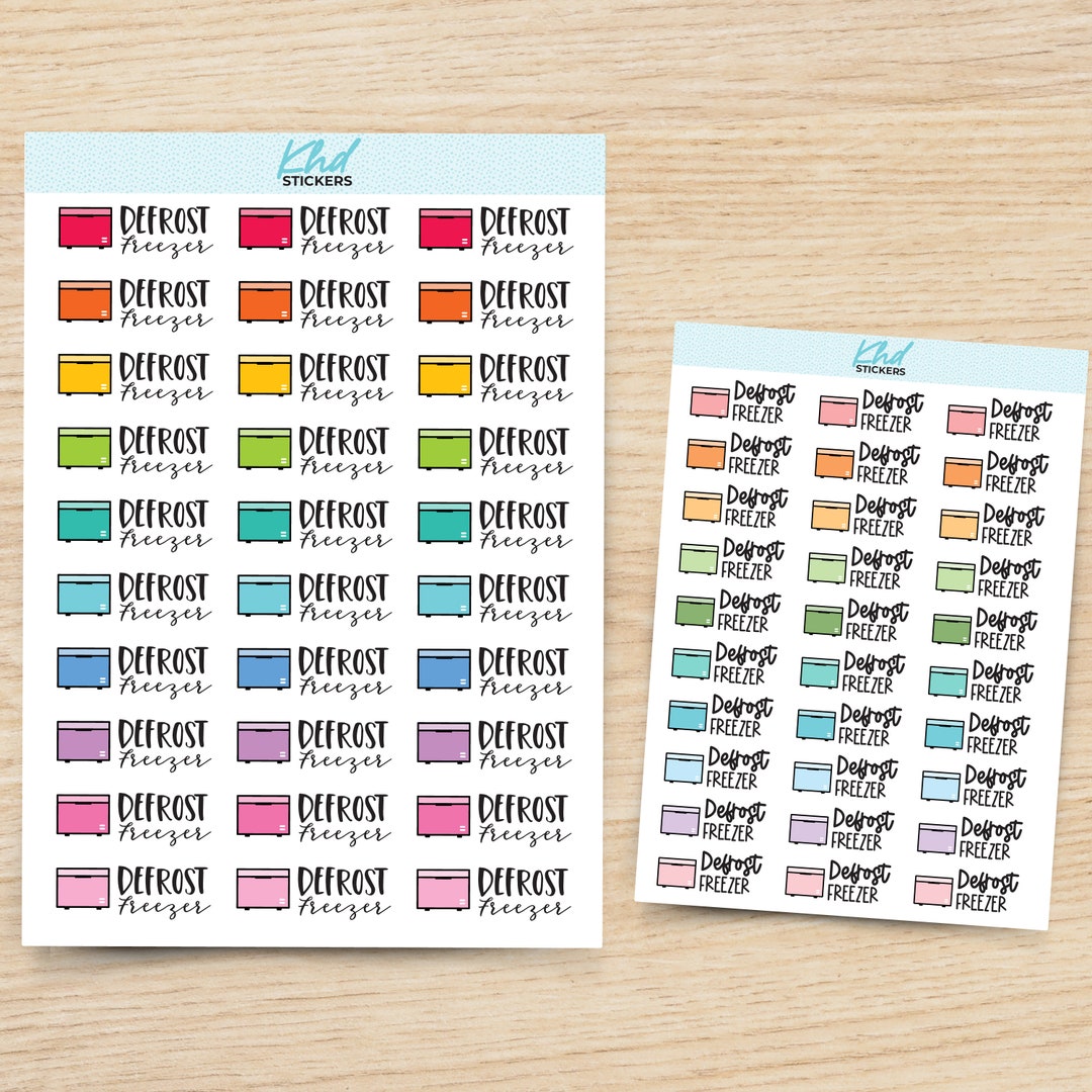 Defrost Freezer Stickers, Planner Stickers, Two Size and Font Options ...