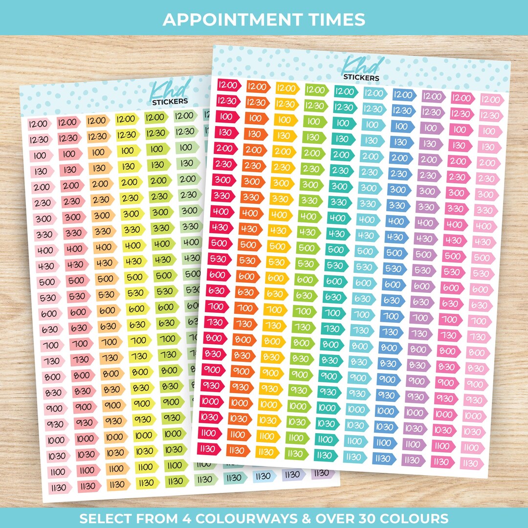 Appointment Time Stickers, Planner Stickers, Removable - Etsy