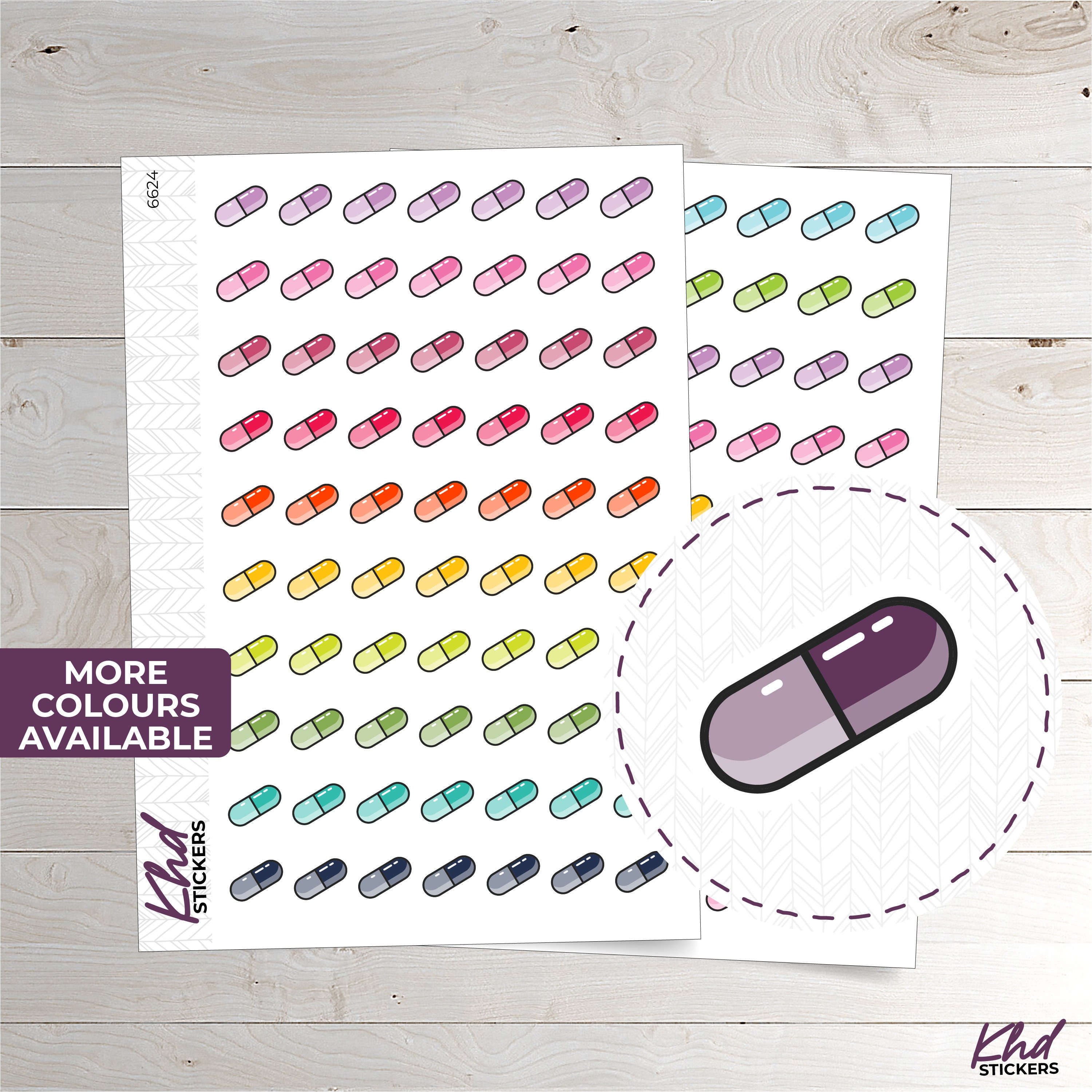 Medicine Capsule Stickers Planner Stickers Removable | Etsy