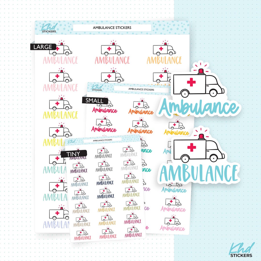Ambulance Planner Stickers, Three Sizes Including Tiny, Removable - Etsy