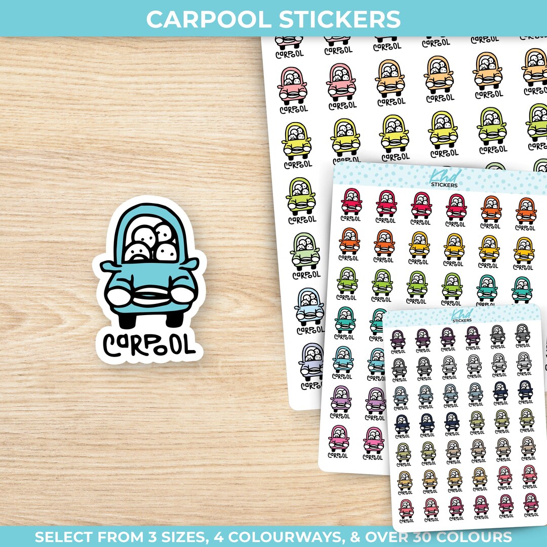 Carpool Planner Stickers, Three Sizes Including Tiny, Removable - Etsy