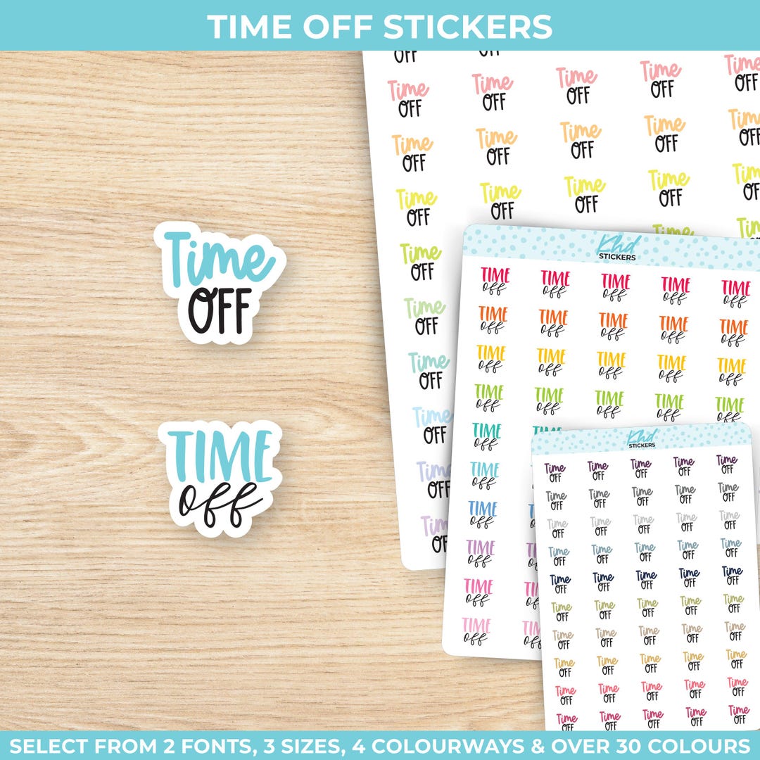 Time off Planner Stickers, Three Sizes Including Tiny, Removable - Etsy