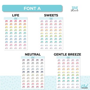 Time Sheet Stickers, Word Planner Stickers, Two Size and Font Options ...