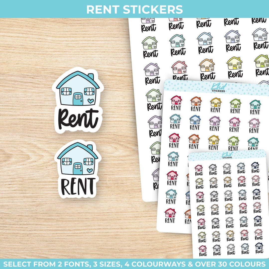 Rent Planner Stickers, Three Sizes Including Tiny, Removable - Etsy