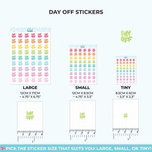 Day off Planner Stickers, Three Sizes Including Tiny, Removable - Etsy