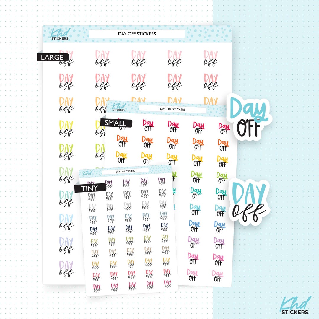 Day off Planner Stickers, Three Sizes Including Tiny, Removable - Etsy