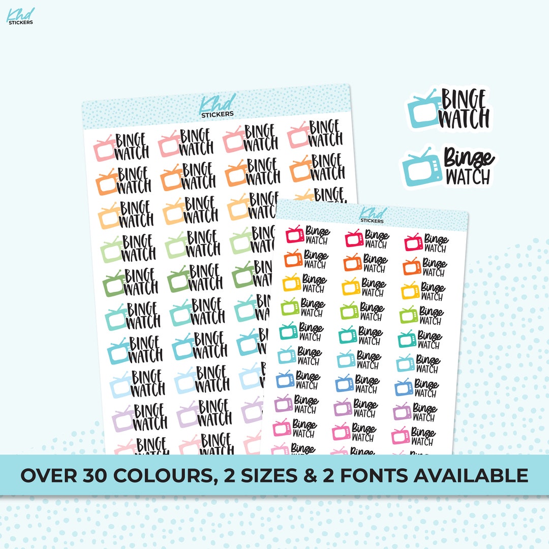 Binge Watch Stickers, Planner Stickers, Removable - Etsy Australia