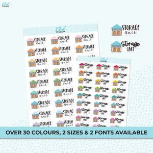 Storage Unit Planner Stickers, Script Stickers, Two Sizes and Font ...