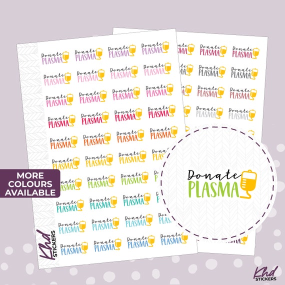 Donate Plasma Stickers Planner Stickers Removable - Etsy