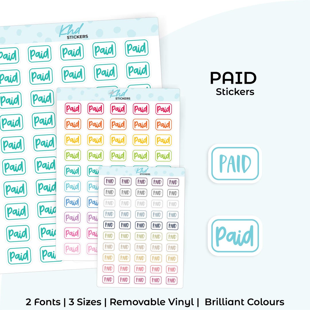 Paid Planner Stickers, 3 Sizes, Removable - Etsy
