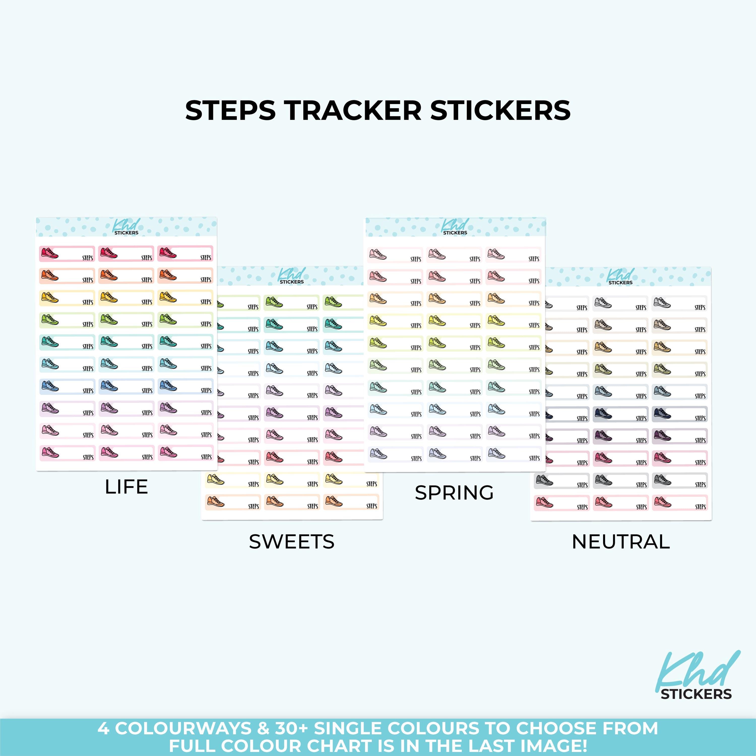 Step Tracker Planner Stickers, Removable - Etsy