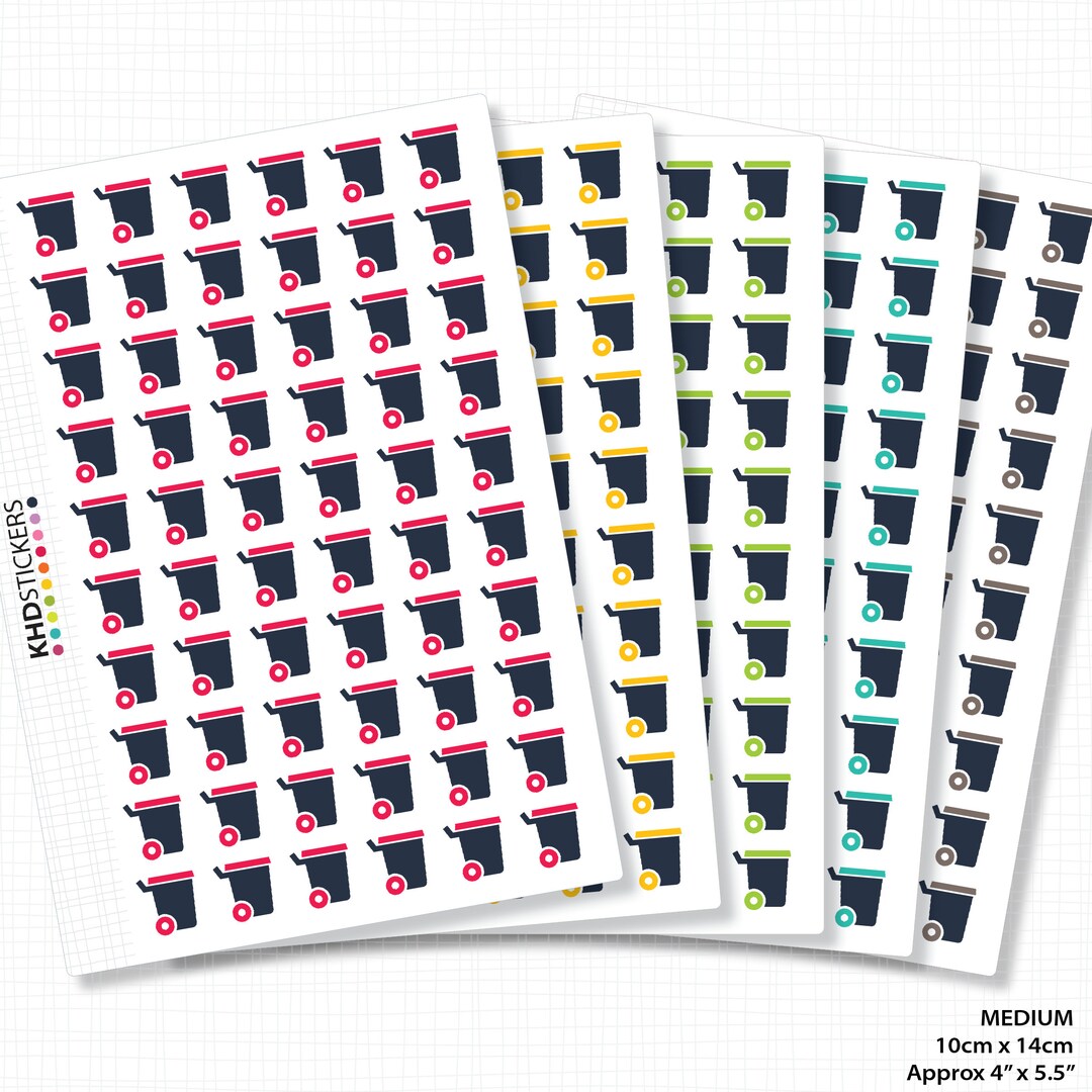 Wheelie Bin Stickers Planner Stickers Removable - Etsy