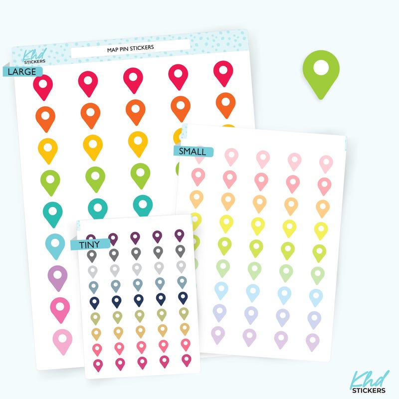 Map Pin Stickers - Etsy