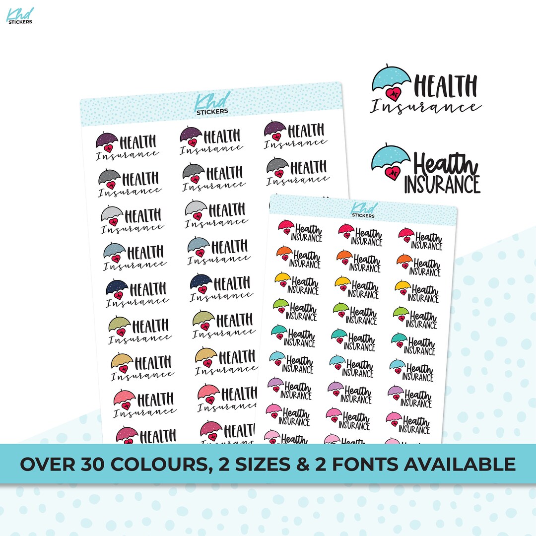 Health Insurance Stickers, Planner Stickers, Removable - Etsy
