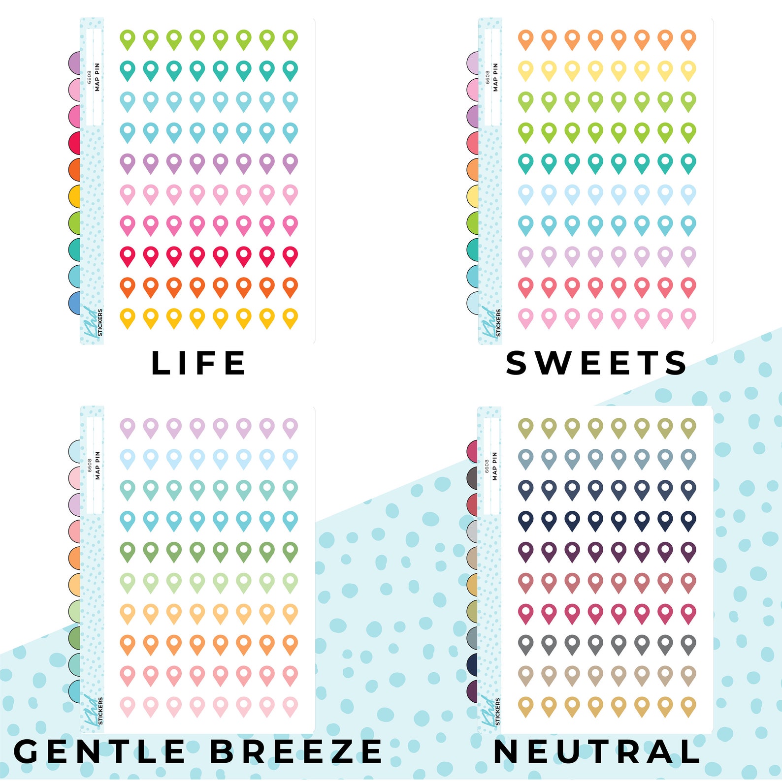 Map Pin Stickers Planner Stickers Removable - Etsy