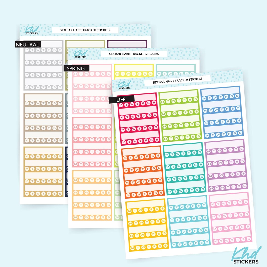 Weekly Habit Tracker Stickers: Full Box Planner Stickers - Etsy