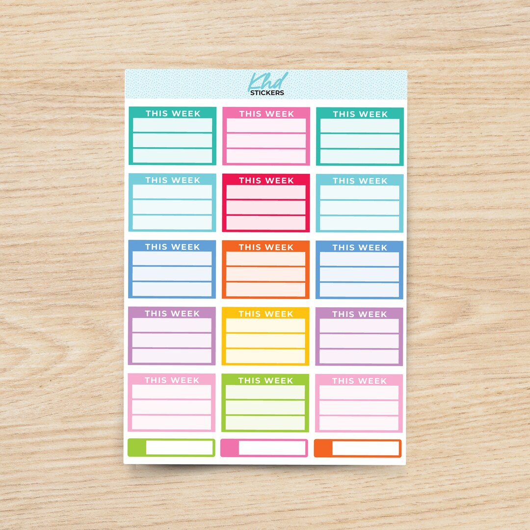 This Week Stickers, Half Box Size Planner Stickers - Etsy