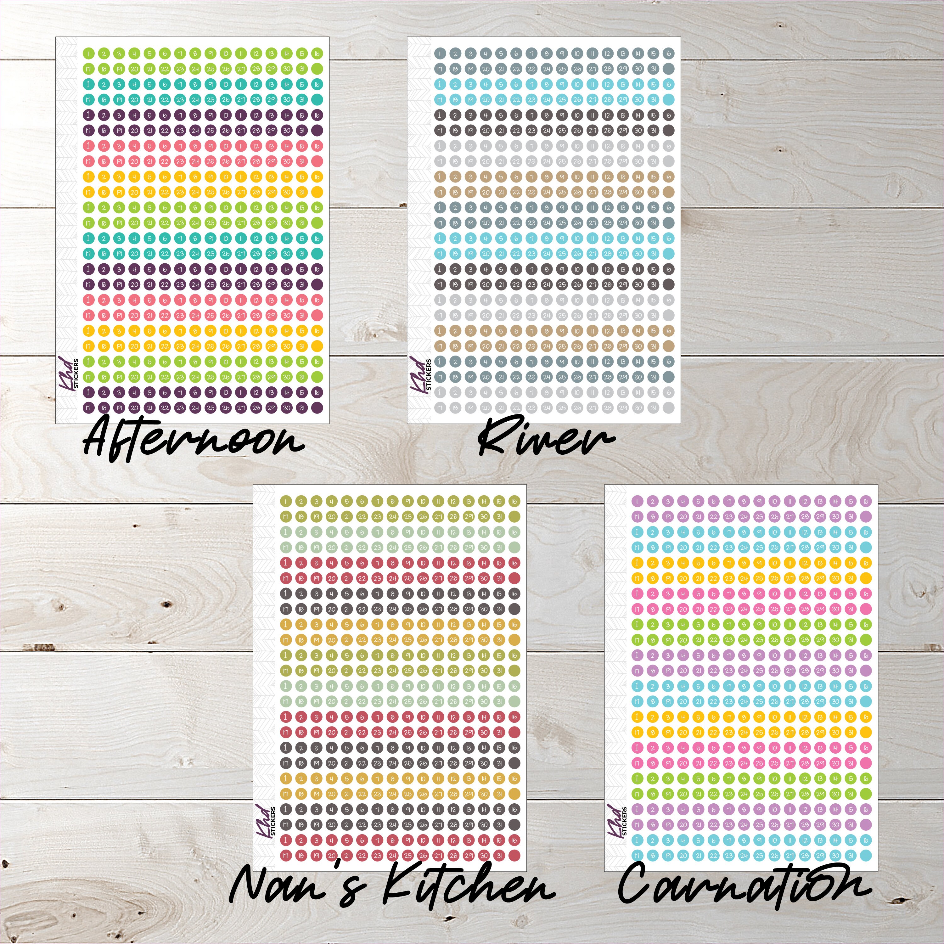 A Year of Date Dots Stickers Planner Stickers Removable | Etsy