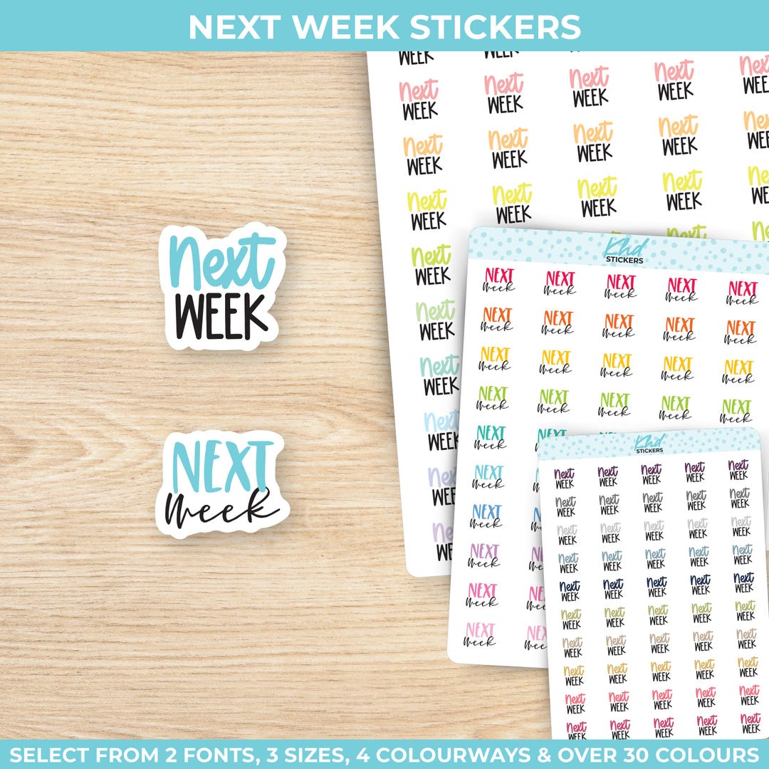 Next Week Planner Stickers, Three Sizes Including Tiny, Removable - Etsy