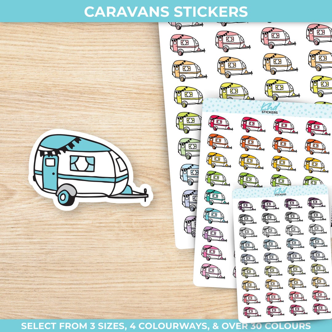 Caravans Planner Stickers, Three Sizes Including Tiny, Removable - Etsy