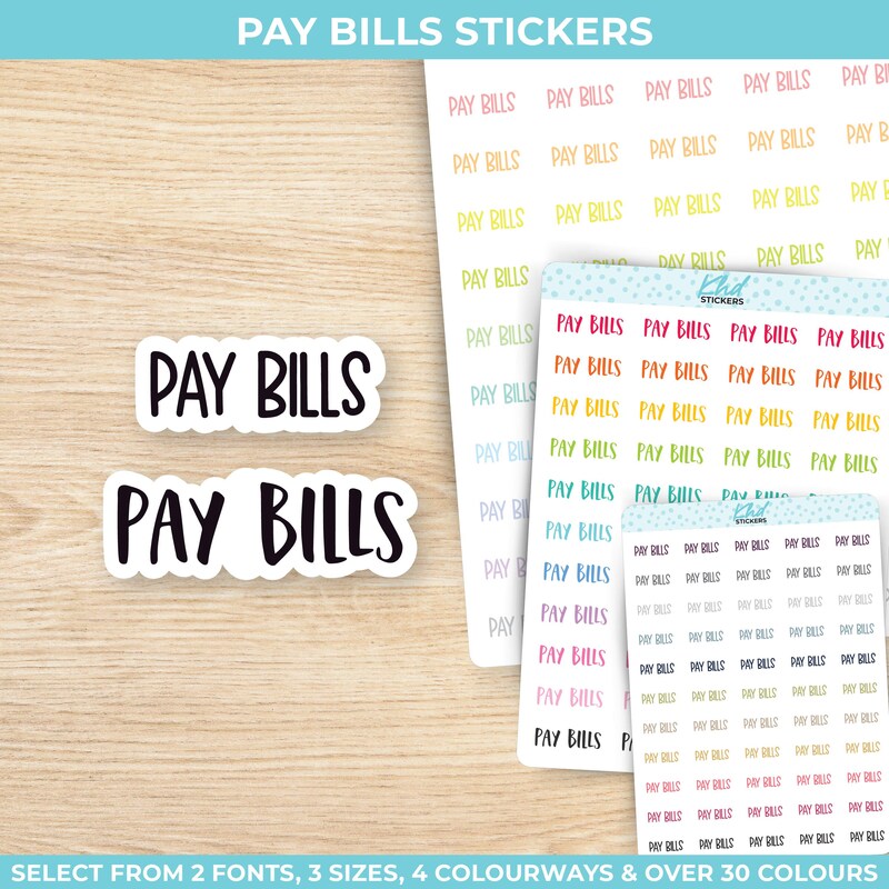 Bill Pay Stickers - Etsy