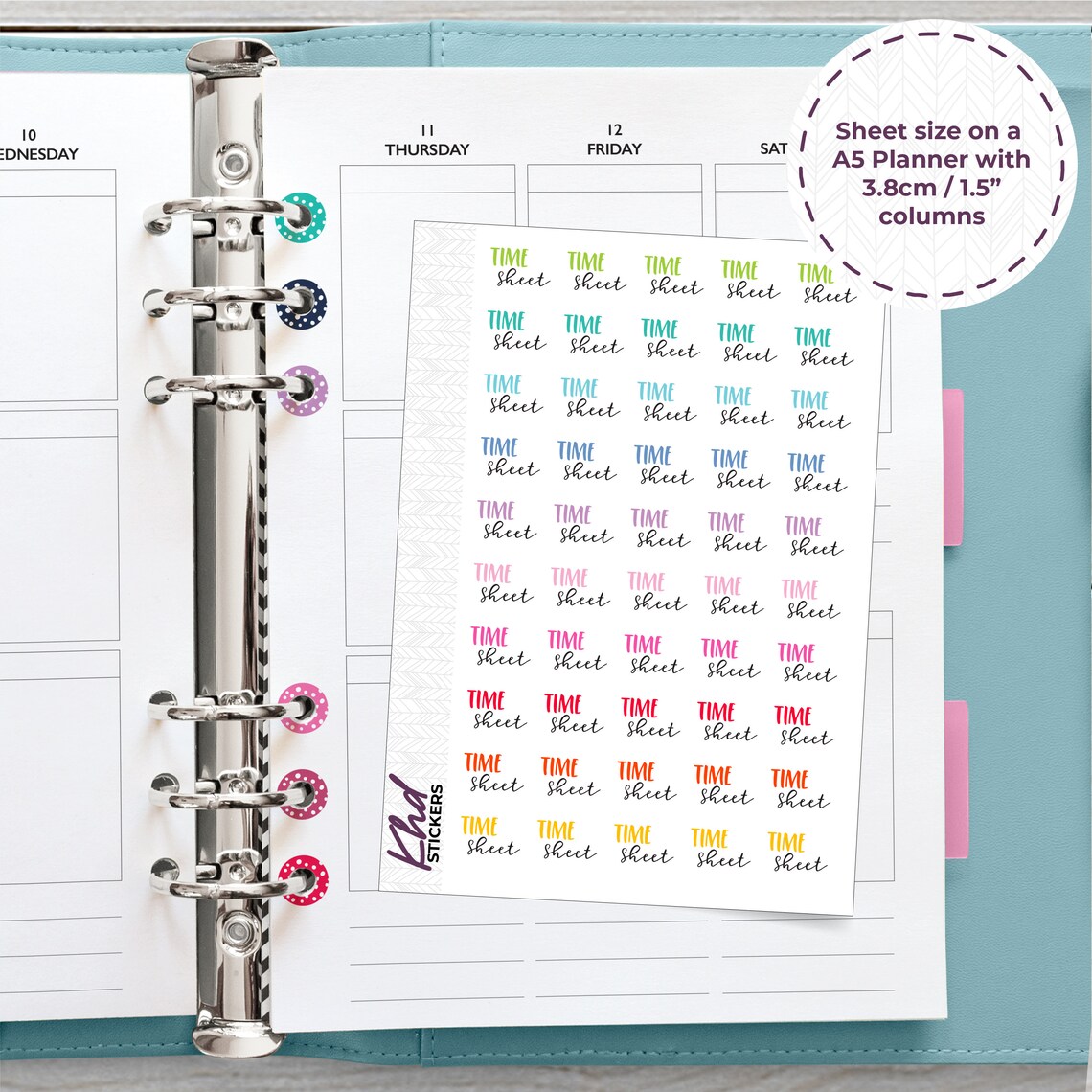 Time Sheet Stickers Word Planner Stickers Removable - Etsy