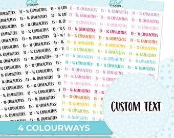 Design Your Own Word Stickers, Font C, Custom Script Planner Stickers ...
