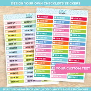 Design Your Own, Check Box Labels, Customised & Personalised Planner ...