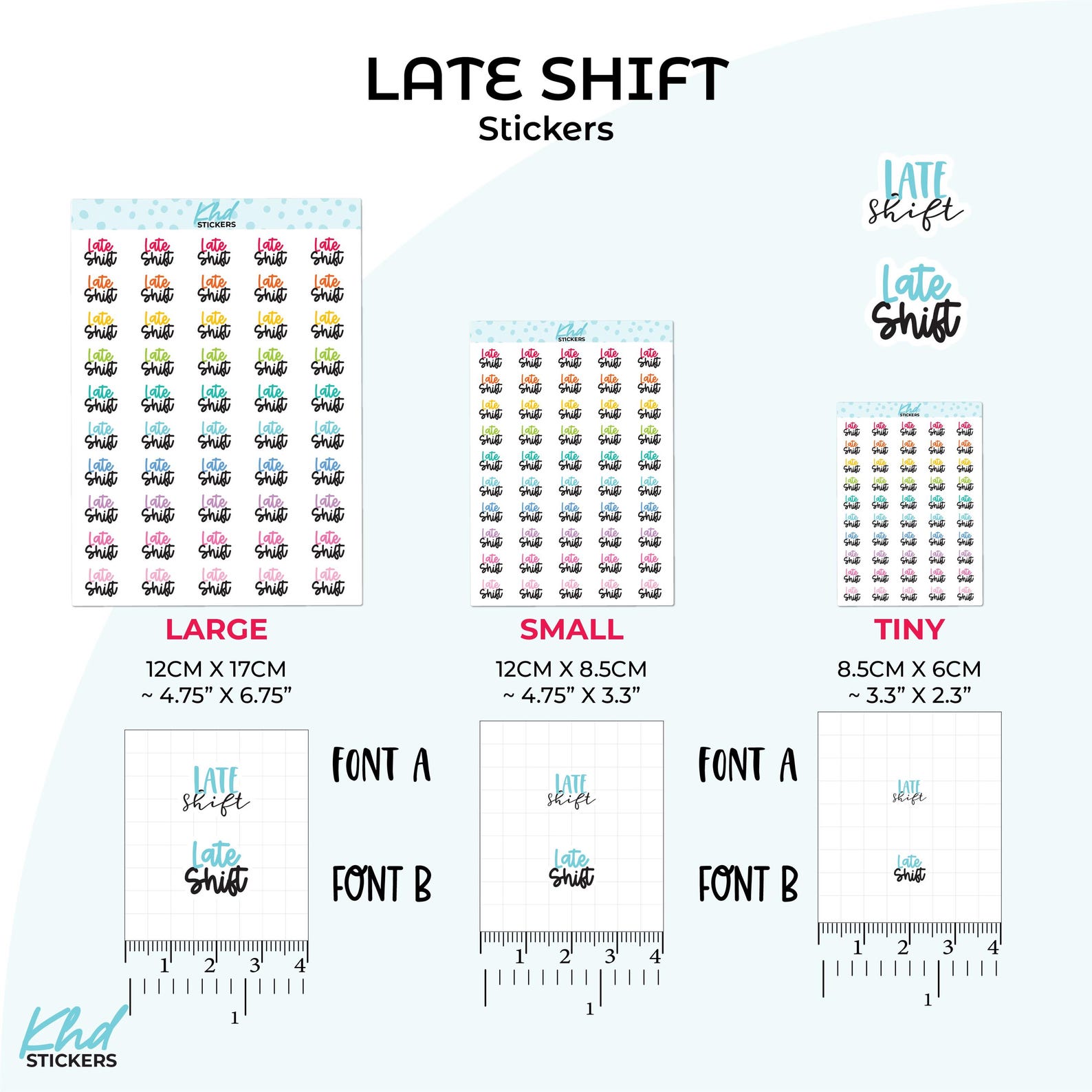 Late Shift Planner Stickers, Three Sizes Including Tiny, Removable - Etsy