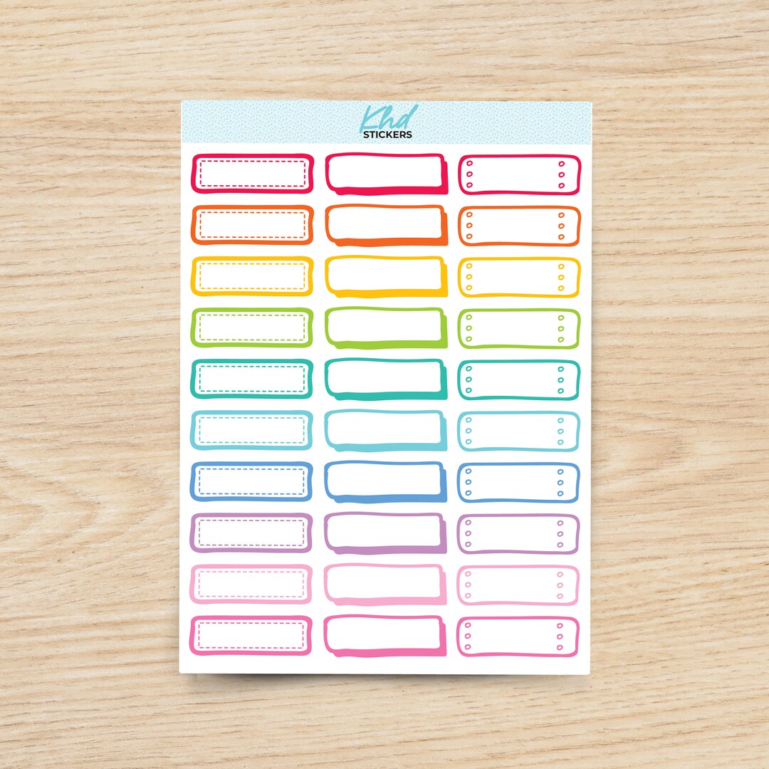 Hand-drawn Quarter Box Stickers, Planner Stickers - Etsy