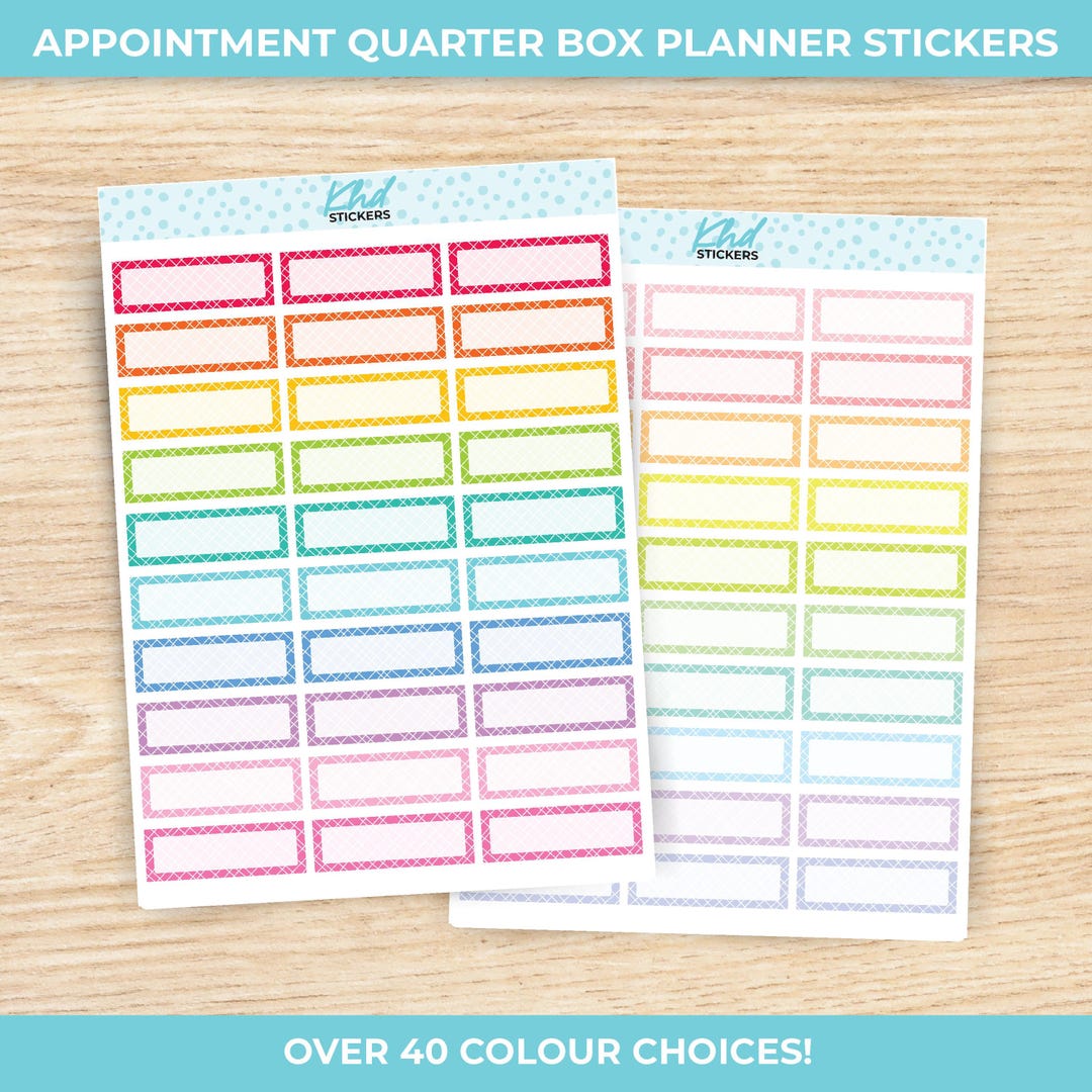 Appointment Quarter Box Planner Stickers With Cross Hatch Pattern ...