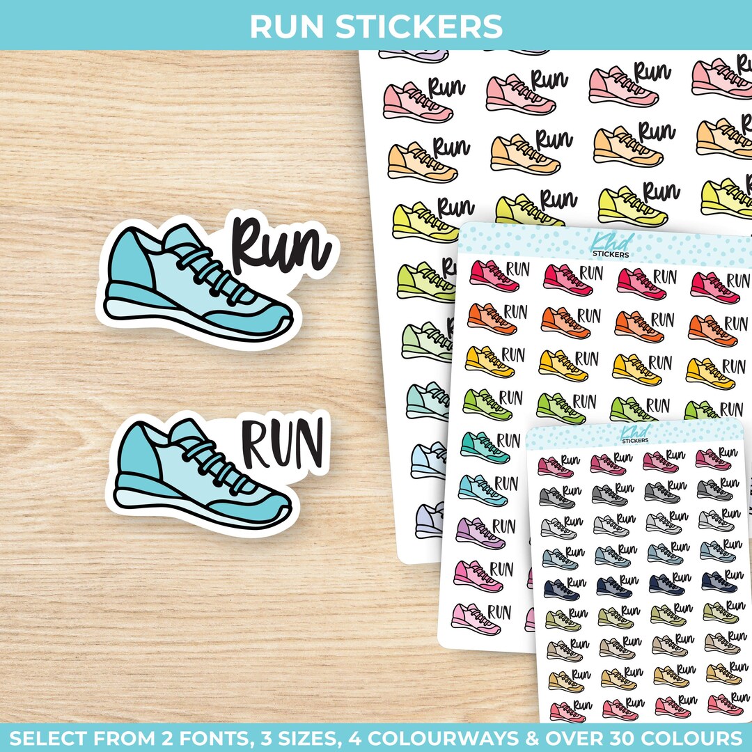 Run Planner Stickers, Three Sizes Including Tiny, Removable - Etsy