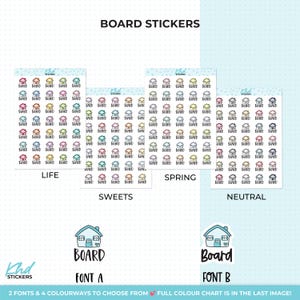 Board Planner Stickers, Three Sizes Including Tiny, Removable - Etsy