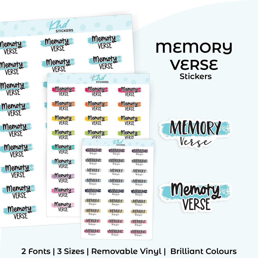 Memory Verse Planner Stickers, 3 Sizes, Removable - Etsy